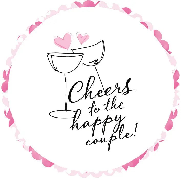 Wedding Topper | Cheers to the happy couple - Giraffe Cocktails